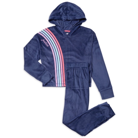 Justice | Pajamas | 2piece Pajama Set Long Sleeve Hooded Lounge ...